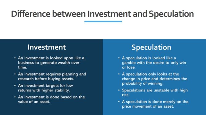 Things You Need To Know About Investment And Speculation